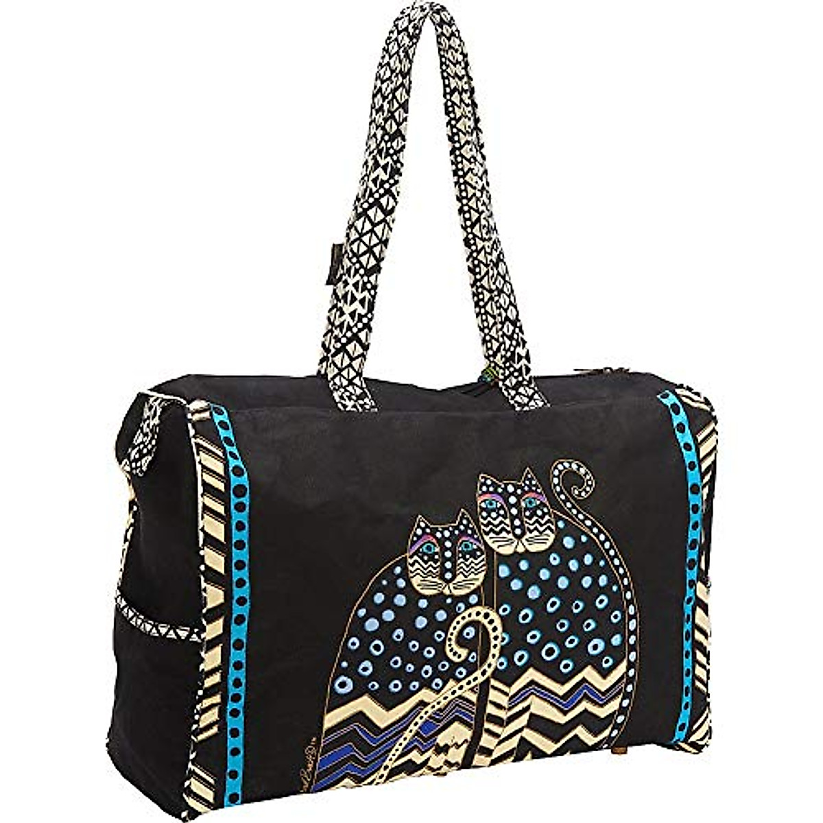 Laurel Burch Travel Bag with Zipper Top, Spotted Cats