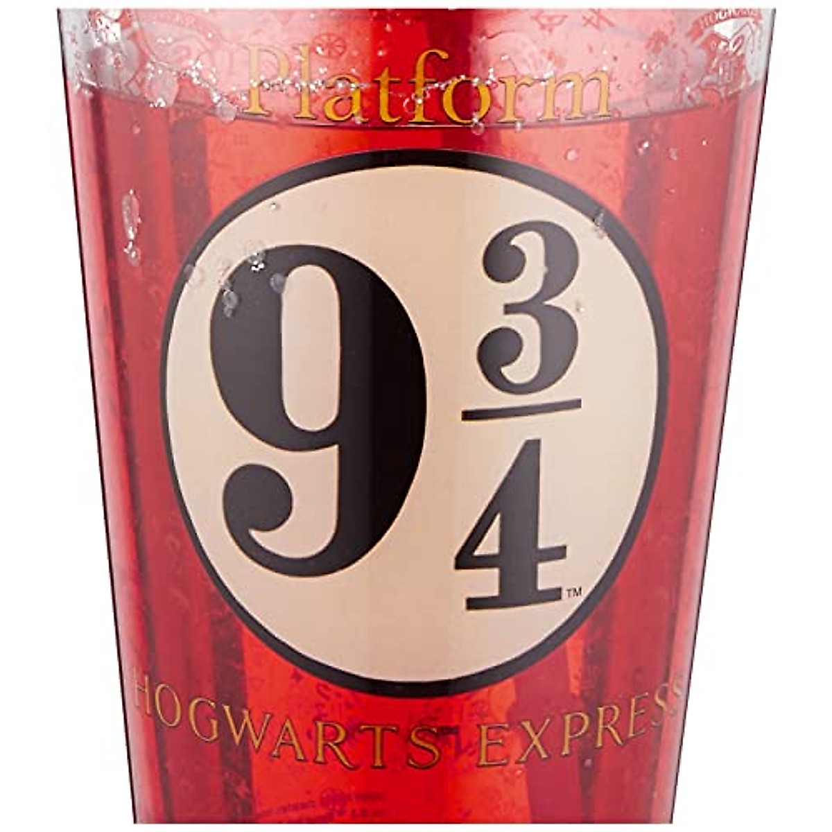 Silver Buffalo Harry Potter Hogwarts Express Plastic Snow Globe Cold Cup w/Lid and Straw, 14 Ounces