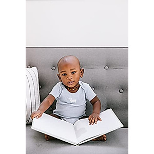 Pearhead Linen Baby Memory Book and Clean-Touch Ink Pad, Gender-Neutral Baby Accessory, Baby Milestones Photo Album, 50 Fill In Pages, New and Expecting Parents, Linen Ivory