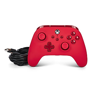 PowerA Advantage Wired Controller for Xbox Series X|S - Red, Xbox Controller with Detachable 10ft USB-C Cable, Mappable Buttons, Trigger Locks and Rumble Motors, Officially Licensed for Xbox