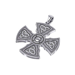 Jewelry Trends Celtic Trinity Knights Templar Cross Steling Silver Pendant Necklace 22"
