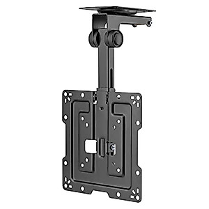 Mount Plus CM322 Flip Down TV and Monitor Roof Ceiling Mount | Fits Flat Screen 19 to 42 Inch | VESA Compatible 100x100, 200x200 | Height Adjustable | Pitched Roof