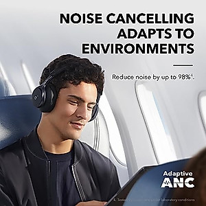 Soundcore by Anker, Space One, Active Noise Cancelling Headphones, 2X Stronger Voice Reduction, 40H ANC Playtime, App Control, LDAC Hi-Res Wireless Audio, Comfortable Fit, Clear Calls, Bluetooth 5.3