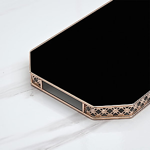 Gold Mirror Tray, Gold Vanity Tray, Perfume Tray for Dresser, Vanity Trays for Bathroom and Home Decor, 14 x 9 x 1.2 inches