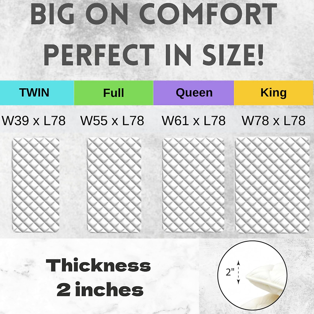 MIINA Japanese Futon Mattress, Made in Japan King (78"×78") White, Foldable Floor Lounger Bed Tatami Mat, Roll Up Sleeping Pad, Shikibuton