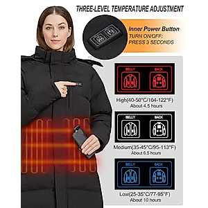 TRUNYAQI Long Winter Coats for Women, Women's Winter Coat Heated Jacket