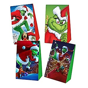 NA 24pcs Grinch Goody Bags Christmas Gift Bags for Grinch Birthday Party Decorations Supplies Decor
