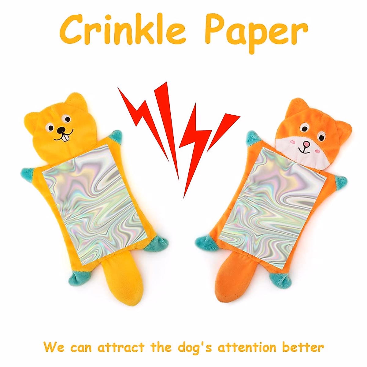 No Stuffing Dog Toys,5 Pack Dog Squeaky Toys Crinkle Plush Dog Toys Set for Puppy Teething, Durable Dog Chew Toys for Small Medium Dog,Cute Holiday Pet Toys for Playing Training Reducing Boredom