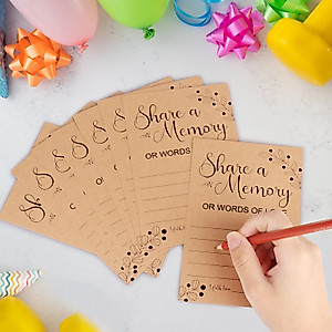 Hxezoc Share a Memory Cards for Collections, Kraft Memory Cards Box for Funeral, Graduation, Baby Showers, Anniversary, Birthday Party Supplies