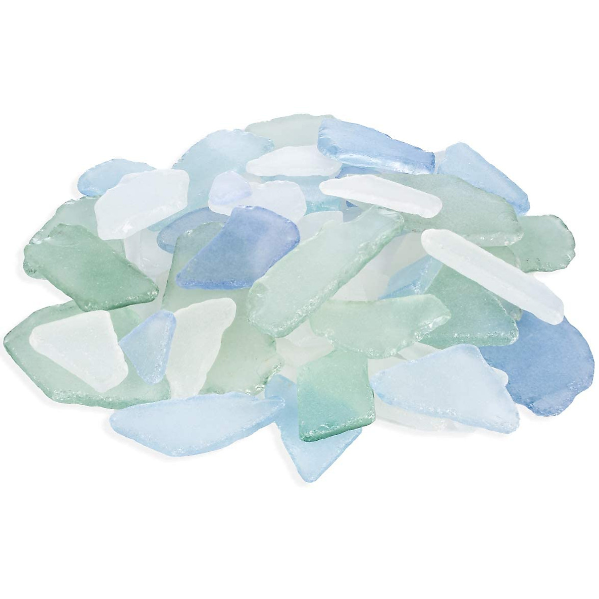 Sea Glass | 11oz Light Blue Olive & White Tumbled Sea Glass Decor | Bulk Seaglass Pieces for Beach Wedding Decor & Crafts | Plus Free Nautical eBook by Joseph Rains
