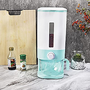 SUT 22.5 Lbs Rice Dispenser, Moisture Proof Storage Container, Large Cereal Dry Food Storage Box with Lid, Measuring Cylinder Cereal Dispenser, Household Sealed Grain Container for Kitchen