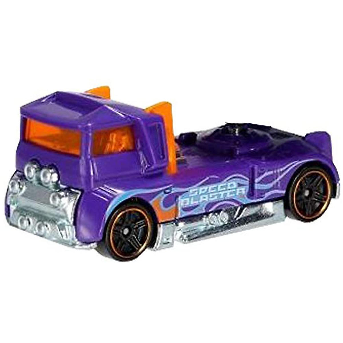 Hot Wheels Speed Blaster Vehicle - Purple and Orange ~ Semi-Truck with Detachable Trailer