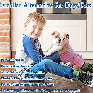 Dog Surgery Recovery Suit, Recovery Shirt for Male Female Dog Cats, Cone E-Collar Alternative Abdominal Wounds Spay Bandages Onesie, Anti-Licking Pet Surgical Recovery Snugly Suit,Pink Small