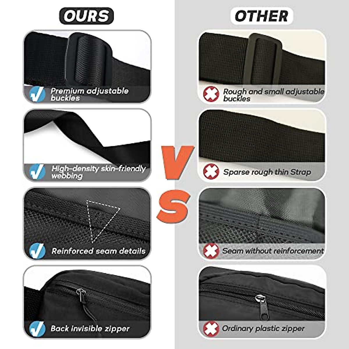 Everywhere Belt Bag with Card Holder Wallet for Women, Fanny Pack Crossbody Bags with Longer-length Adjustable Strap, Unisex Fashion Waist Packs for Workout Travelling Running (Black)