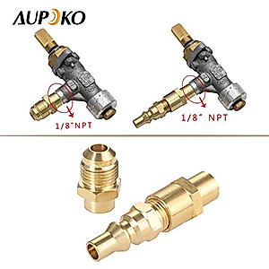 Aupoko 1/4 inch RV Quick Connect Adapter Conversion Fitting, Propane Quick Disconnect Conversion Kit Replacement for Weber Q 100, 1000, 200, 2000, 1200, 2200 Portable Gas Grill
