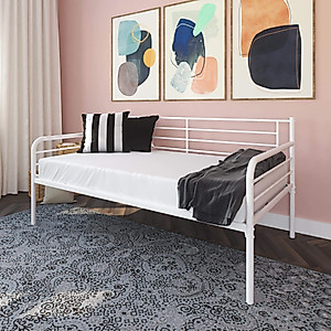 DHP Metal Daybed Frame, Twin Size Furniture, White