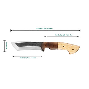 Perkin PK999 Hunting Knife with Sheath Fix Blade Knife Tanto Blade