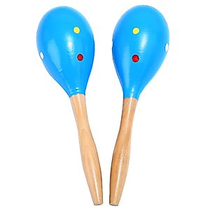 Maracas, Professional Wooden Rumba Shakers Latin Musical Instrument, Hand Percussion Rattles with Clear Salsa Rhythm for Adults Kids Party Game Playing, Set of 2