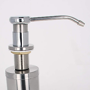 MroMax 1Pcs Sink Soap Dispenser or Lotion Dispenser for Kitchen Sink Brushed Stainless Steel 10oz Kitchen Sink Soap Dispenser Bar Sink Soap Dispenser