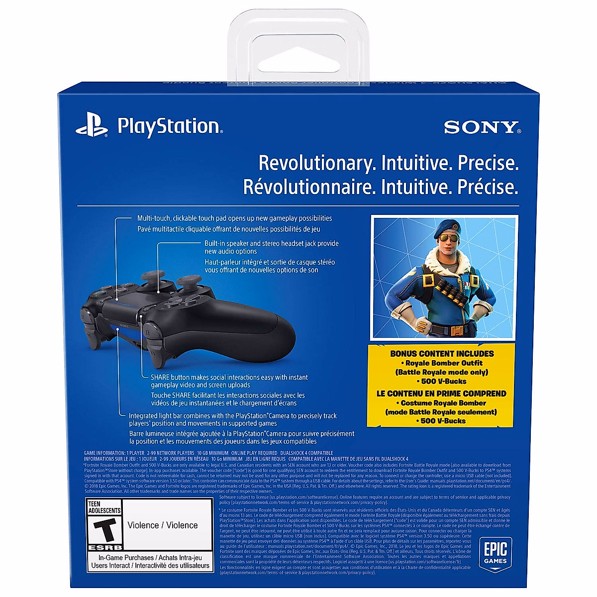 DualShock 4 Wireless Controller for PlayStation 4 - Fortnite Bonus Content Bundle (Renewed)
