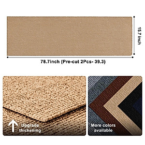 Cat Scratching Carpet Mat, Self-Adhesive Trimmable Cat Climbing Post Covered Pad Replacement for DIY Cat Tree Shelf Steps Couch Corner Wall Cat Scratcher Furniture Protector (Beige, 78.7x15.8Inch)