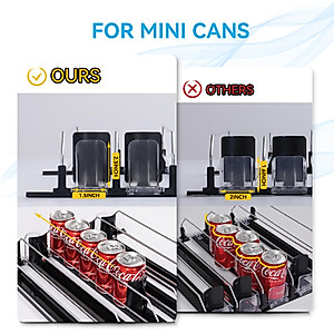 MERICARGO Drink Organizer for Fridge, Self-Pushing Soda Can Organizer for Refrigerator with Adjustable Pusher Glide, Automatic Drink Dispenser for Fridge Pantry, 5 Rows