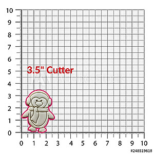 Sweet Prints Inc Penguin with Earmuffs Cookie Cutter - Dishwasher Safe