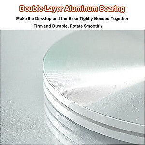 Glass Clear Rotating Serving Plate, 20"/50cmTransparent Lazy Susan Turntable For Kitchen Dining Table, 47"/120cm Large Rotating Tray With Aluminum Alloy Bearing (Size : 60cm/24Inch)