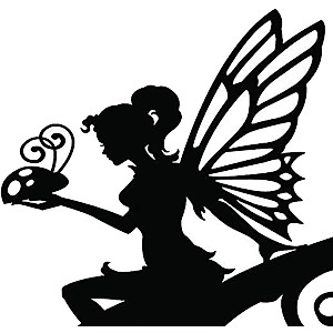 Outdoor Decor Metal Art Fairy Silhouette Sculpture Garden Lawn Backyard Tree Ornaments