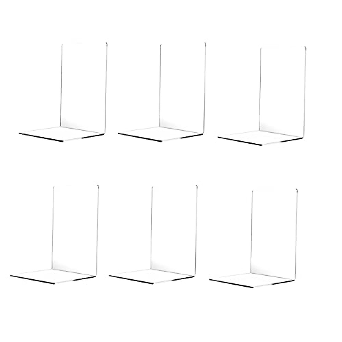 Airypart Book Ends Clear Acrylic Bookends for Shelves, Non-Skip bookends for Shelves,Book Holder Stopper for Books/Movies/CDS/Video Game, 7X4.72X4.72inch, 3pairs