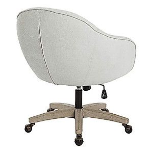 OSP Home Furnishings Nora Office Chair in Dove Faux Leather with Grey Brush Wood Base KD