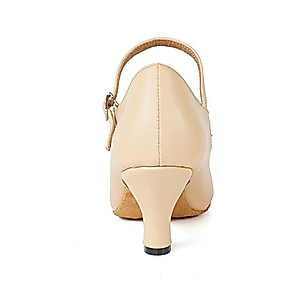 TINRYMX Closed Toe Dance Shoes Women Mary Jane Shoes Latin Ballroom Salsa Shoes Character Shoes, US 7