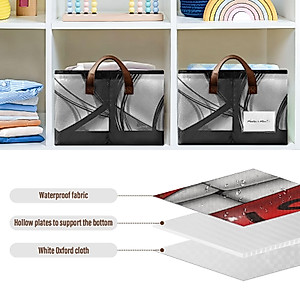 Exnundod Red Lips Kiss Love Storage Bins Funny Attractive Stroage Basket with Metal Frames Collapsible Storage Bin with Handles Organizing Closet Blanket Toys, 1PC