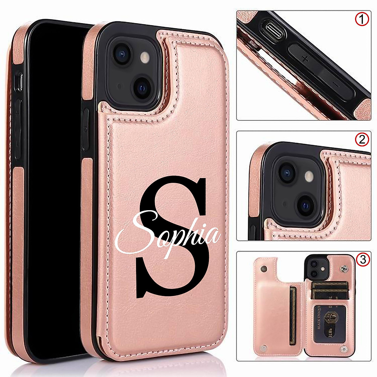 NICETUFF Custom Phone Case for iPhone 6 7 8 Plus 11 12 13 Mini 14 Plus 15 Pro Max, Soft Silicone Leather Cover, Personalized Name Handwritten Style Phone Cases