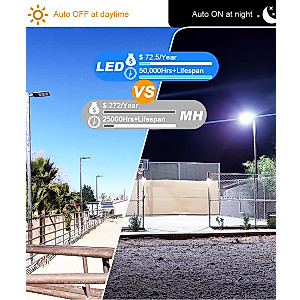LEDMO LED Parking Lot Light 200W, Commercial Outdoor Area Lighting with Dusk to Dawn Photocell, Super Bright 5000K 26000 LM Slipfitter Mount