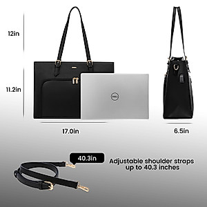 LOVEVOOK Laptop Bag for Women 15.6 inch Waterproof Work Tote Bag Briefcase with USB Charging Port PU Leather Computer Handbag Shoulder Bag Large Professional Teacher Bag for Travel Business School