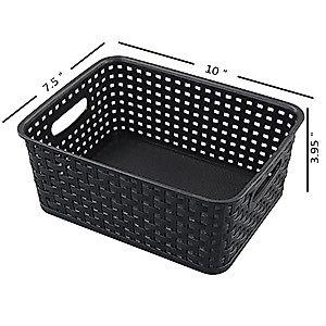 Parlynies 6-Pack Organization Baskets, Plastic Storage Basket Set, T