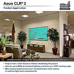 Elite Screens 123 inch UST ALR Projector Screen 16:9 4K 90% Ceiling Ambient Light Rejecting Edge Free Fixed Frame Grey Projector Screen Indoor Movie Screen Home Theater - Aeon CLR 3 AR123H-CLR3