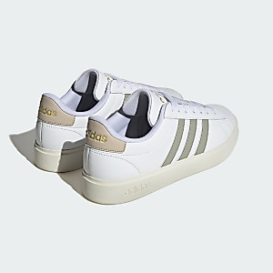 adidas Men's Grand Court 2.0 Sneaker, White/Silver Pebble/Wonder Beige, 10.5