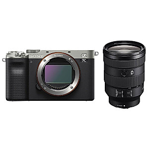Sony Alpha 7C Full Frame Mirrorless Interchangeable Standard Zoom E-Mount Lens Digital Camera, Silver - Bundle with FE 24-105mm f/4 G OSS Standard Zoom E-Mount Lens