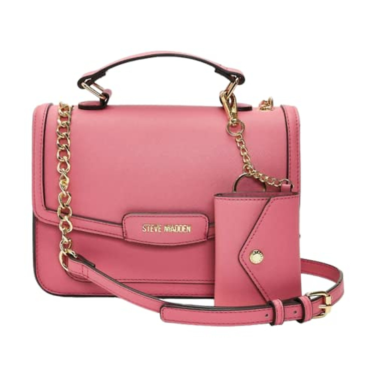 Steve Madden Bluccus Top-Handle with Logo Hang Off Raspberry Solid One Size