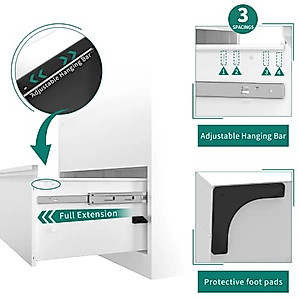 Aobabo 4 Drawer Metal Lateral File Cabinet with Lock,Steel Filing Storage Cabinet with Letter/Legal Size for Home Office,Anti-tilt Structure,Assembly Required…