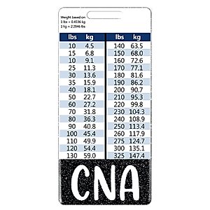 Plifal CNA Badge Buddy Card Holder Nursing Accessories Black Certified Nurse Aid Vertical ID Name Identification Tags Nurse Work Items W Height & Weight Conversion Charts