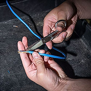 Klein Tools 2100-5 Electrician Scissors for Heavy-Duty Cutting, Corrosion Resistant, 5-1/4-Inch