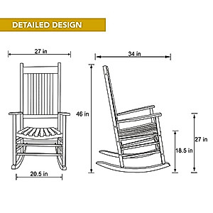 Shine Company Inc. 4332WT Vermont Porch Rocker, White