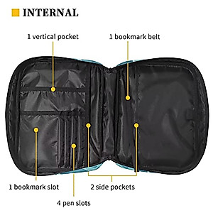 Buybai Bible Cover, Large Carrying Book Case Church Bag Bible Protective with Handle, Blue Ocean Dolphin Printed