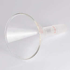 StonyLab Glass Short Stem Powder Funnel with 100 mm Top Outer Dimension and 24/40 Inner Joint Filter Funnel Glass Funnel