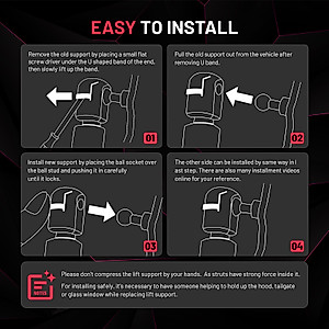 BDFHYK SF280M300 28inch 300lbs (1334N) Gas Shocks Struts Lift Support for Heavy-Duty DIY Builds,Murphy Bed,Sled Trailer,Tonneau Cover,Trap Door,Truck Cover, Lids, Hatches, Furniture, Boats, Set of 2