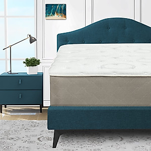 Greaton 14" Firm Hybrid Mattress, Stable and Comfortable Double Sided Bed Mattresses, Provide Equal Level Body Support and Correct Posture, Fully Assembled Bedding, White, Full XL