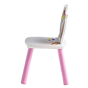 Hearthsong Rainbow Unicorn Table and Chairs Playroom Furniture Set, 2⅓' sq. Table, 11” sq. x 10½”H Chair, 45 lbs. per Chair